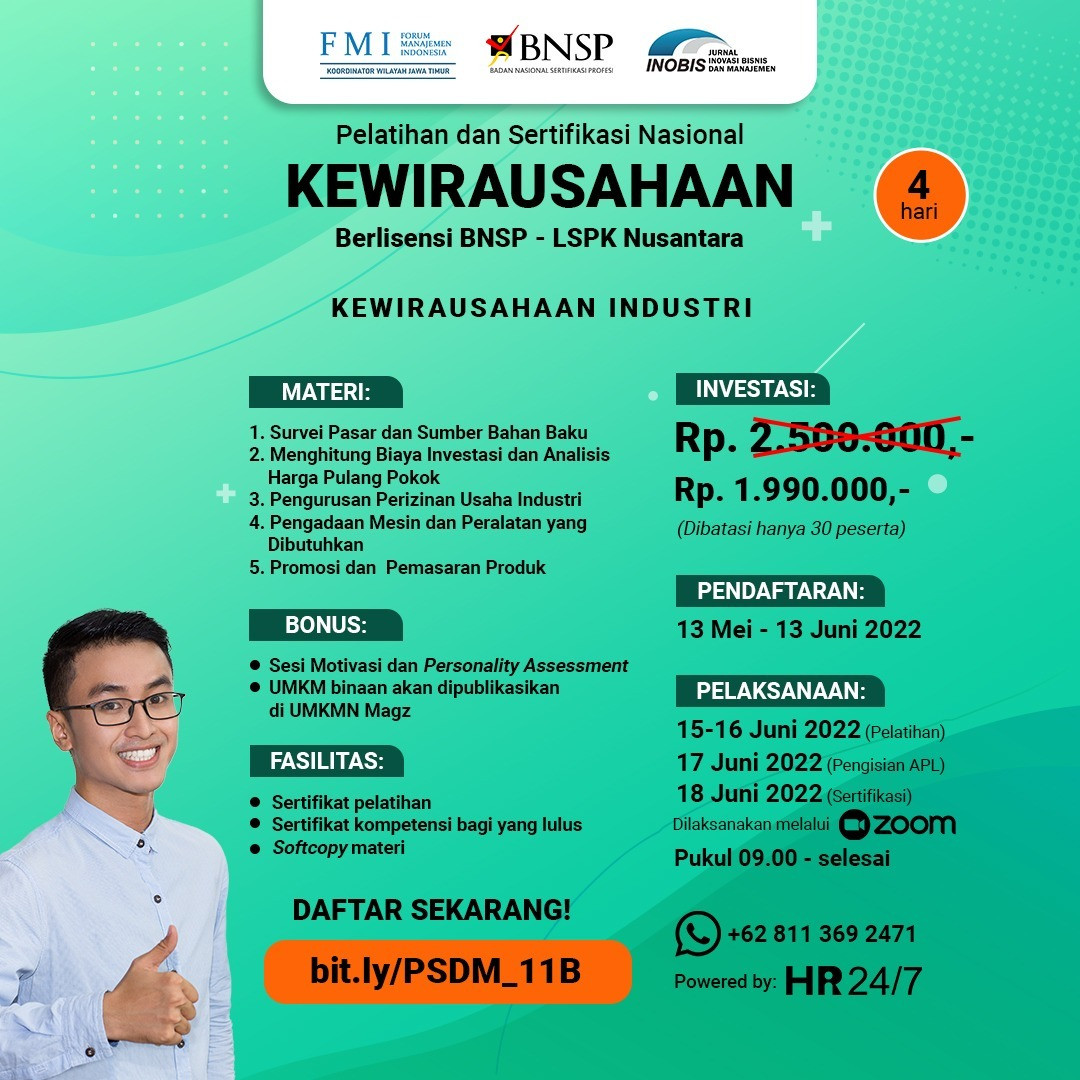 Pelatihan dan Sertifikasi Nasional : KEWIRAUSAHAAN Angkatan 11 by Forum ...